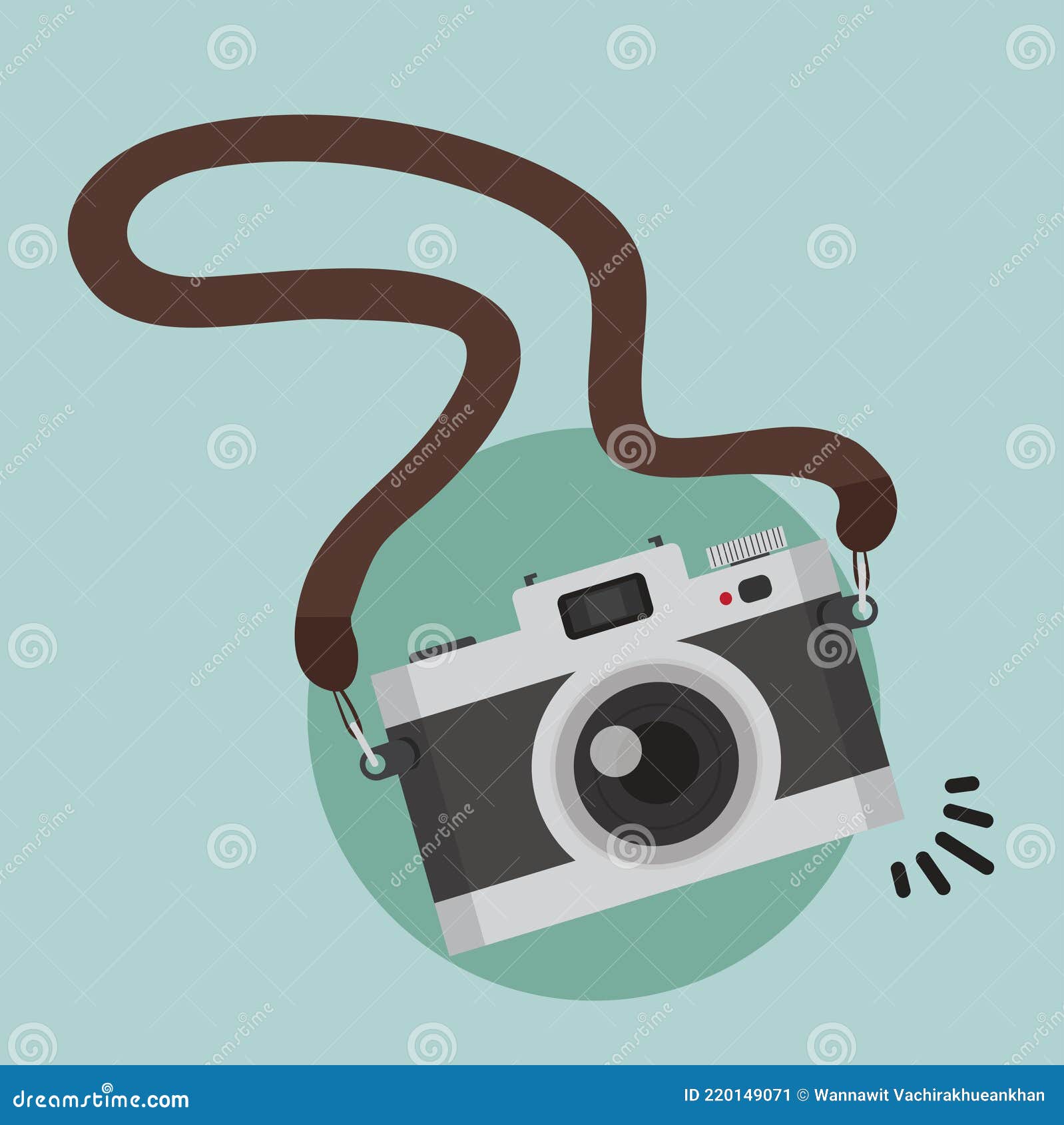 Digital Camera with Strap Vector Stock Vector - Illustration of memory ...