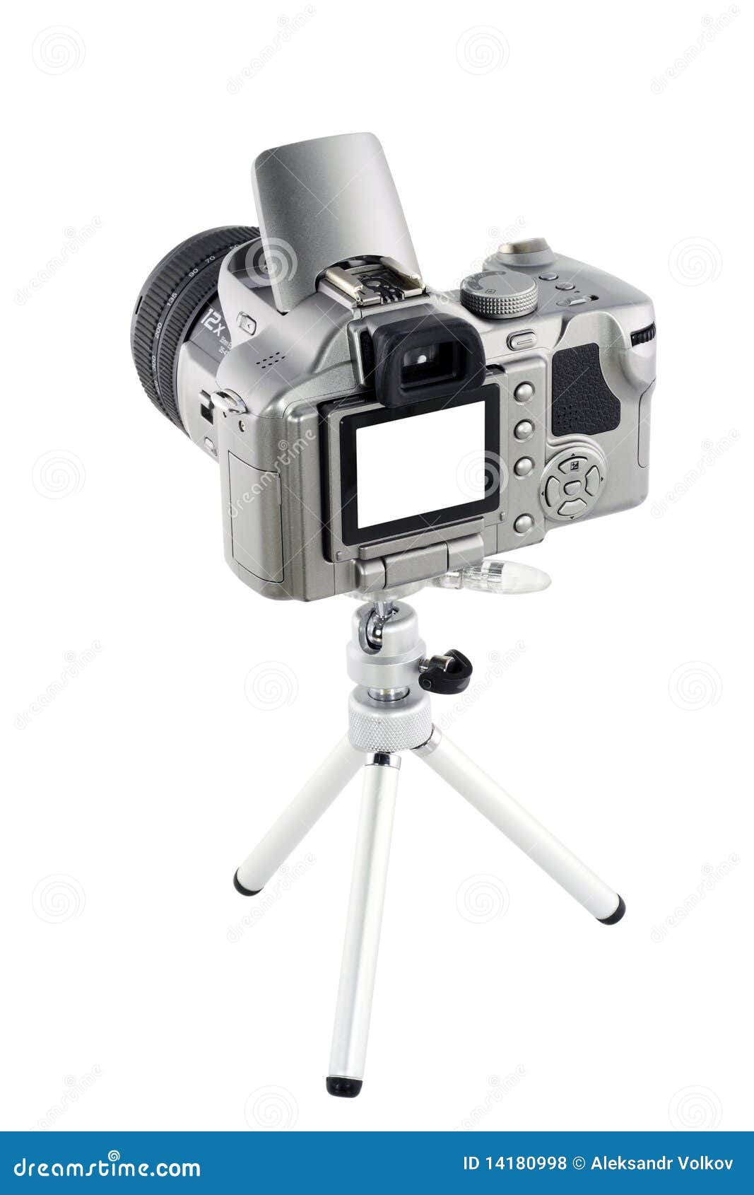 Digital camera on tripod stock photo. Image of shot, studio - 14180998
