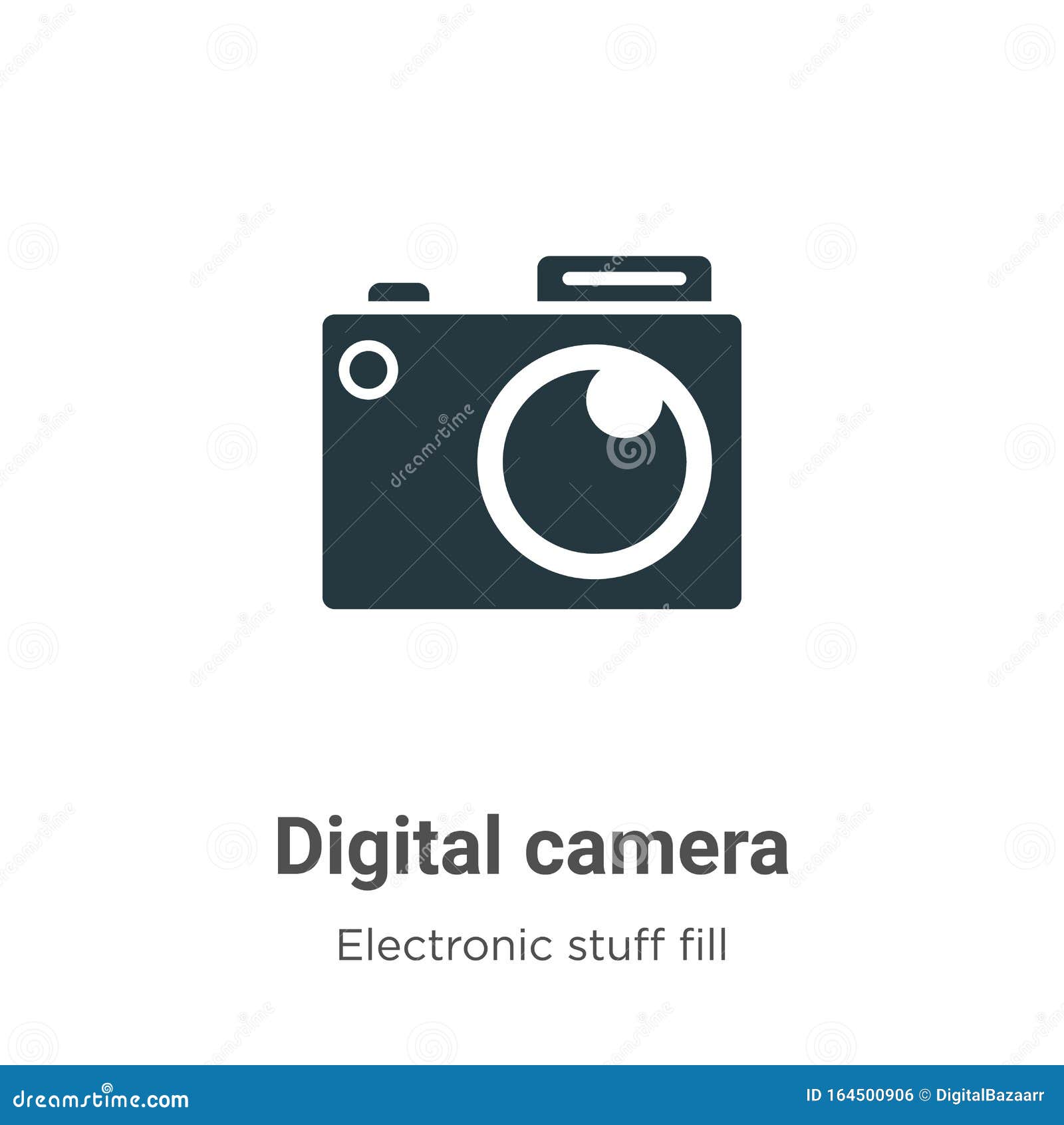 Digital Camera Vector Icon on White Background. Flat Vector Digital ...