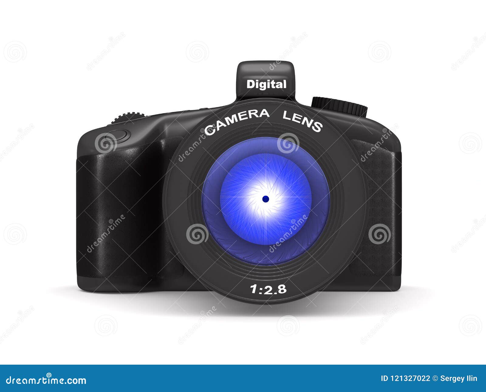 Digital Camera on White Background. Isolated 3D Illustration Stock ...