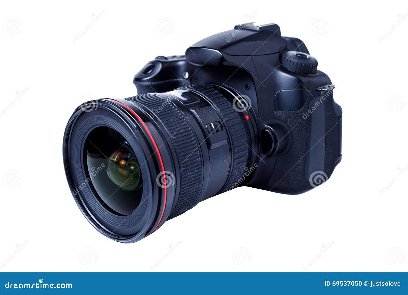 Digital Camera with Zoom Lense on White Background Stock Photo - Image ...