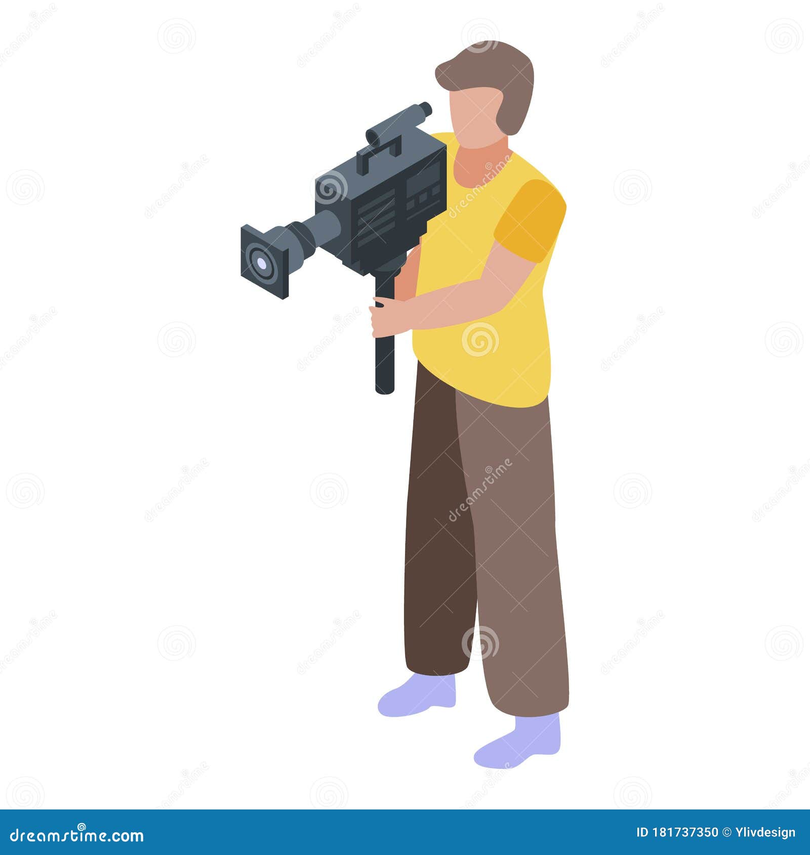 Digital Cameraman Icon, Isometric Style Stock Vector - Illustration of ...
