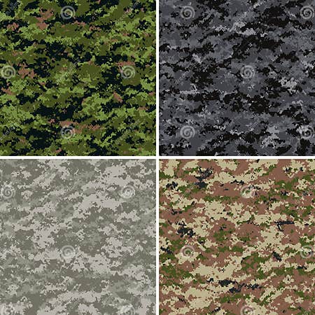 Digital Camouflage Patterns Stock Vector - Illustration of camo, fabric ...