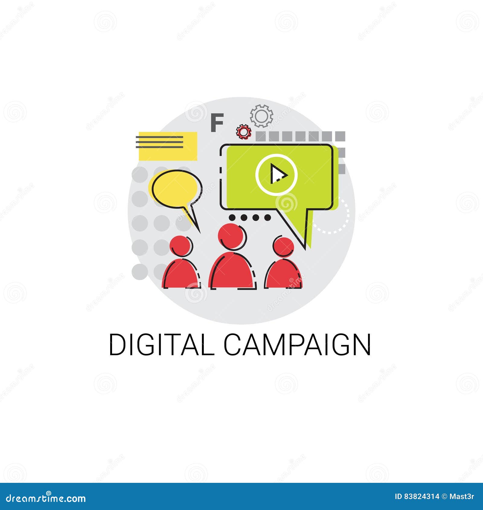 Digital Campaign Content Marketing Icon Stock Vector - Illustration of ...