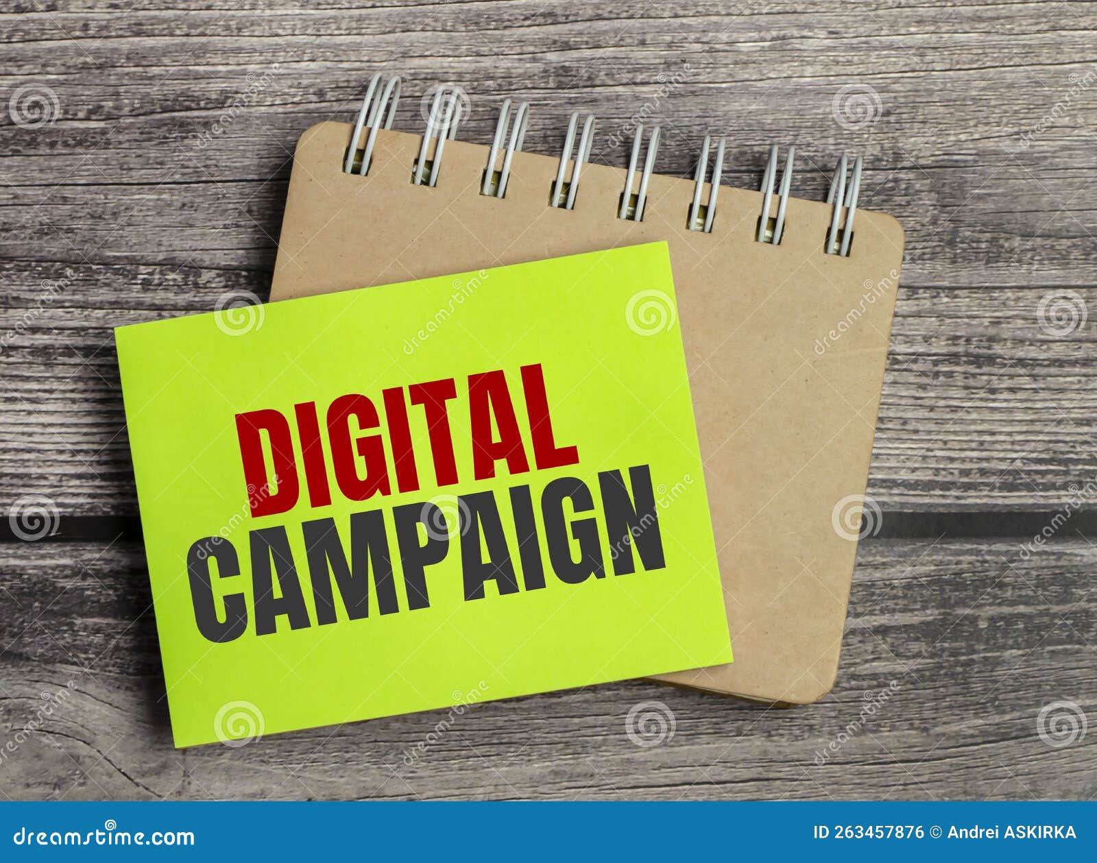 Digital Campaign Text on Green Business Card with Pen Stock Photo ...