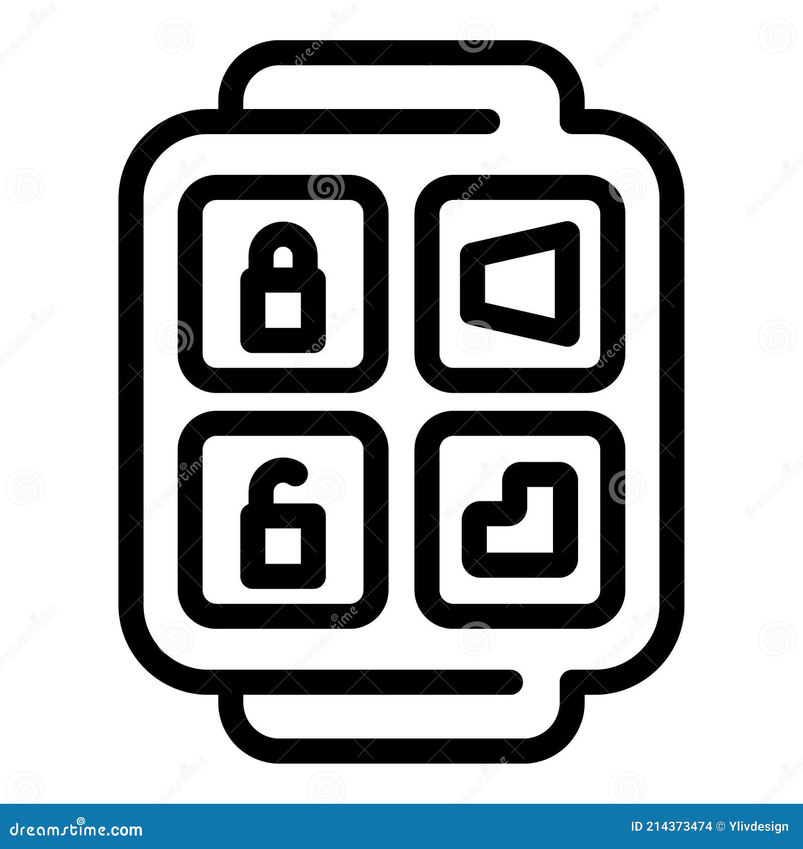 Digital Car Key Icon, Outline Style Stock Vector - Illustration of ...