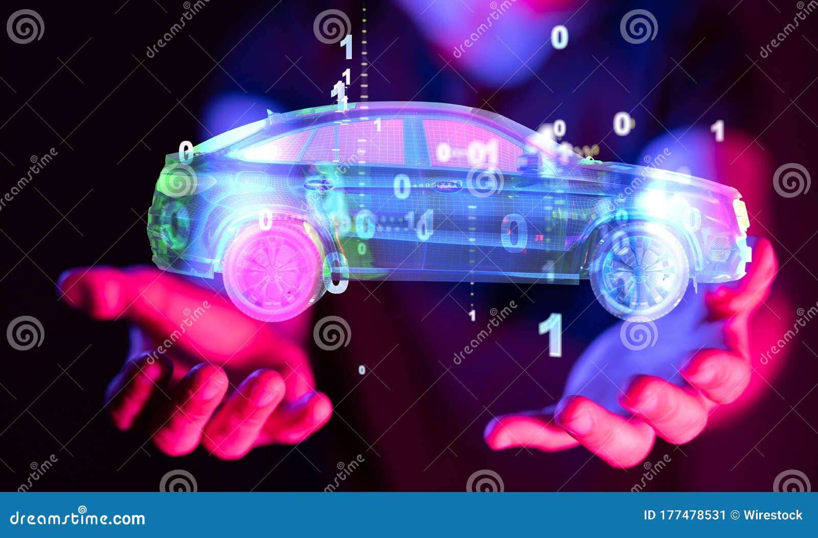 A Digital Car Technology Smart in Virtuel Room Stock Image - Image of ...