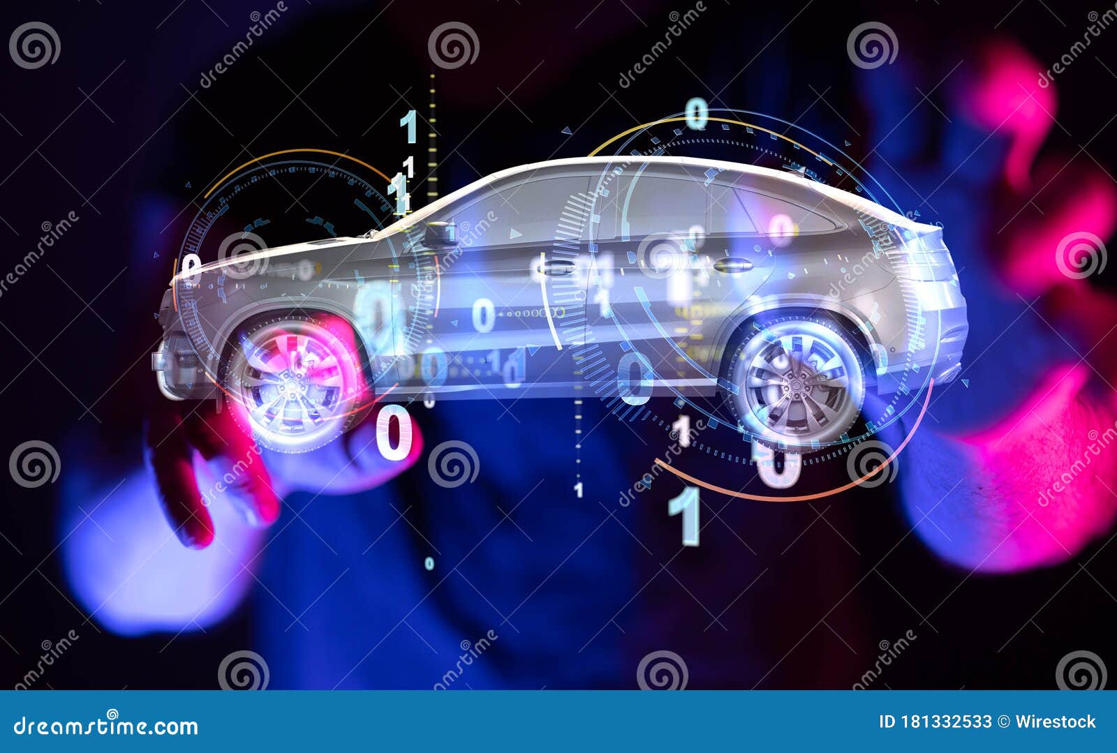 A Digital Car Technology Smart in Virtuel Room Stock Image - Image of ...