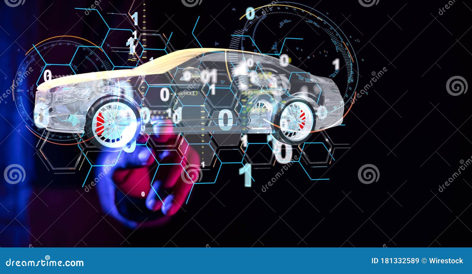 A Digital Car Technology Smart in Virtuel Room Stock Image - Image of ...