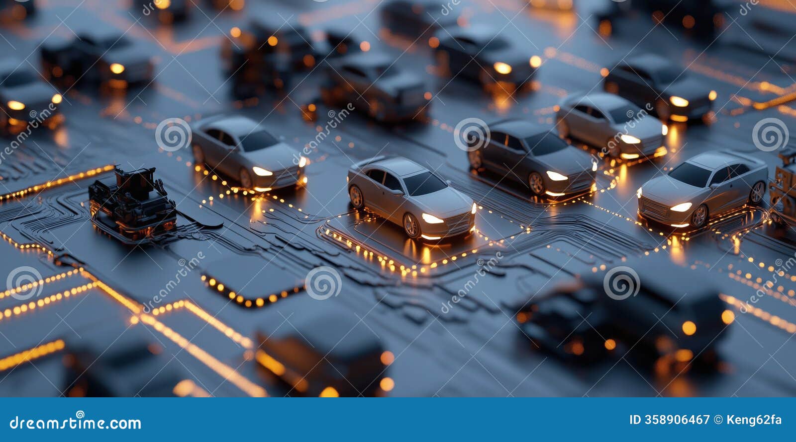 Digital Carpooling Concept with Multiple Vehicles on Circuit Board ...