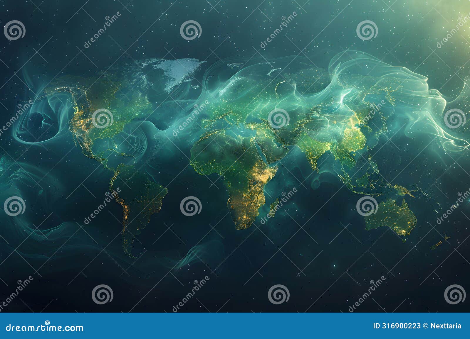 Digital Cartography: Stylized Earth on Gradient Background Stock ...
