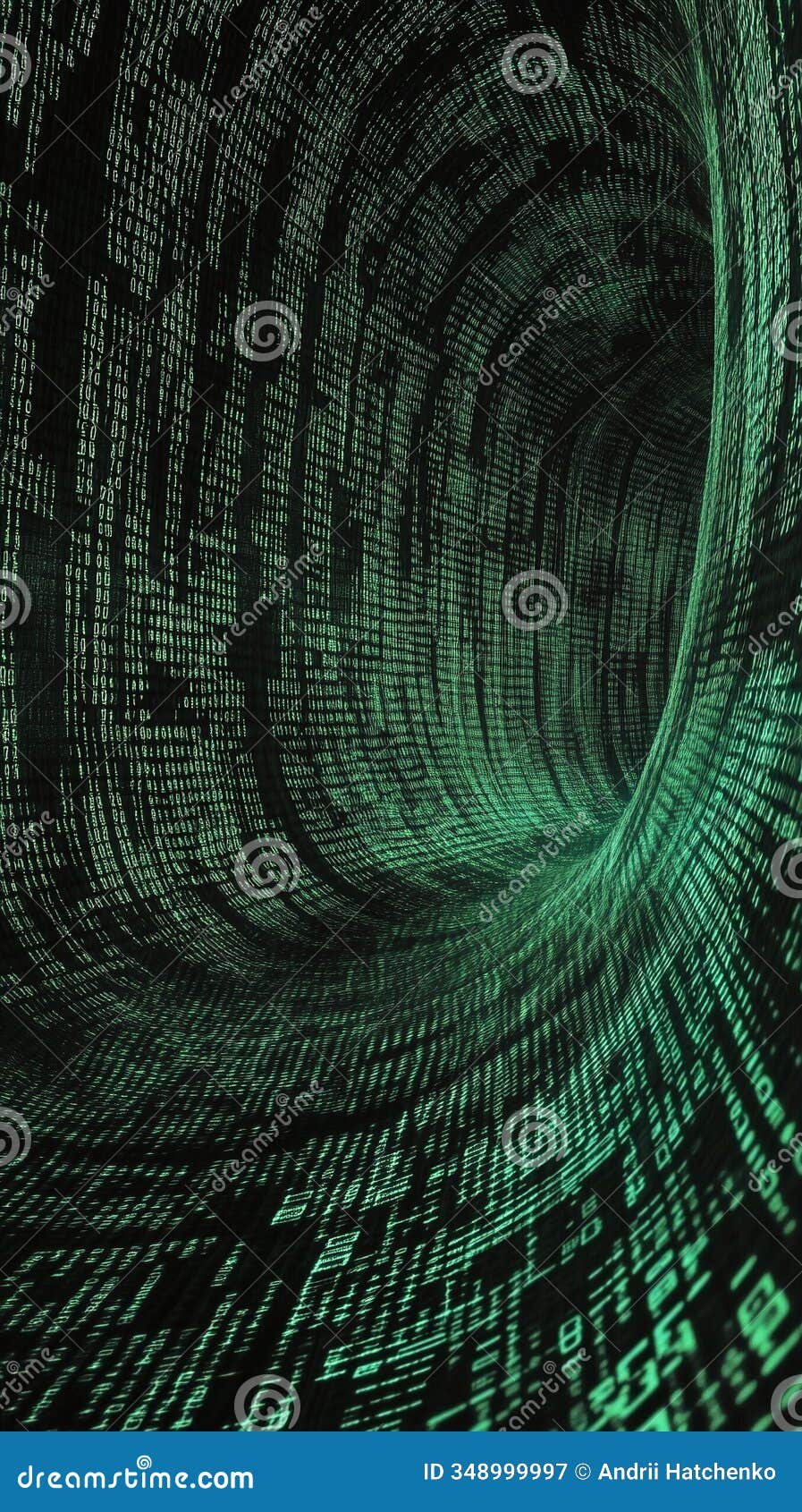 A Digital Cave System with Walls Covered in Flowing Streams of Binary ...