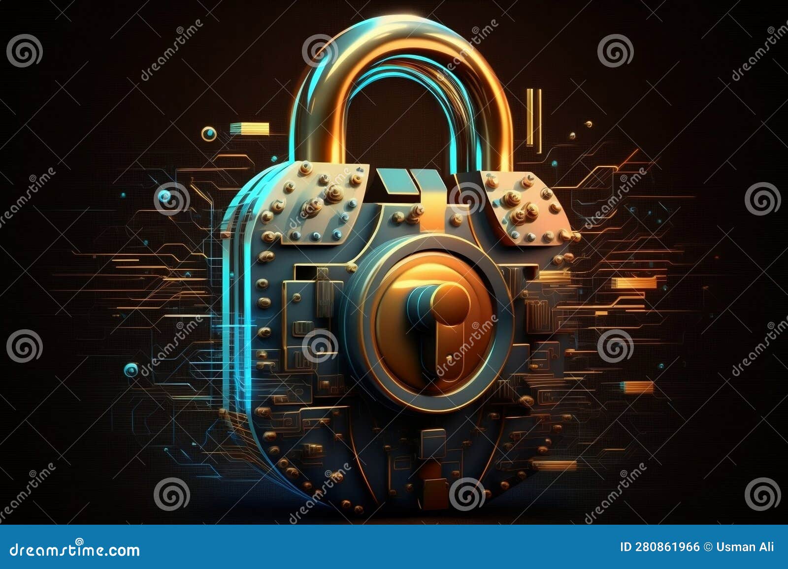 Digital Celebration of Computer Security Day with Lock Icon. AI Stock ...