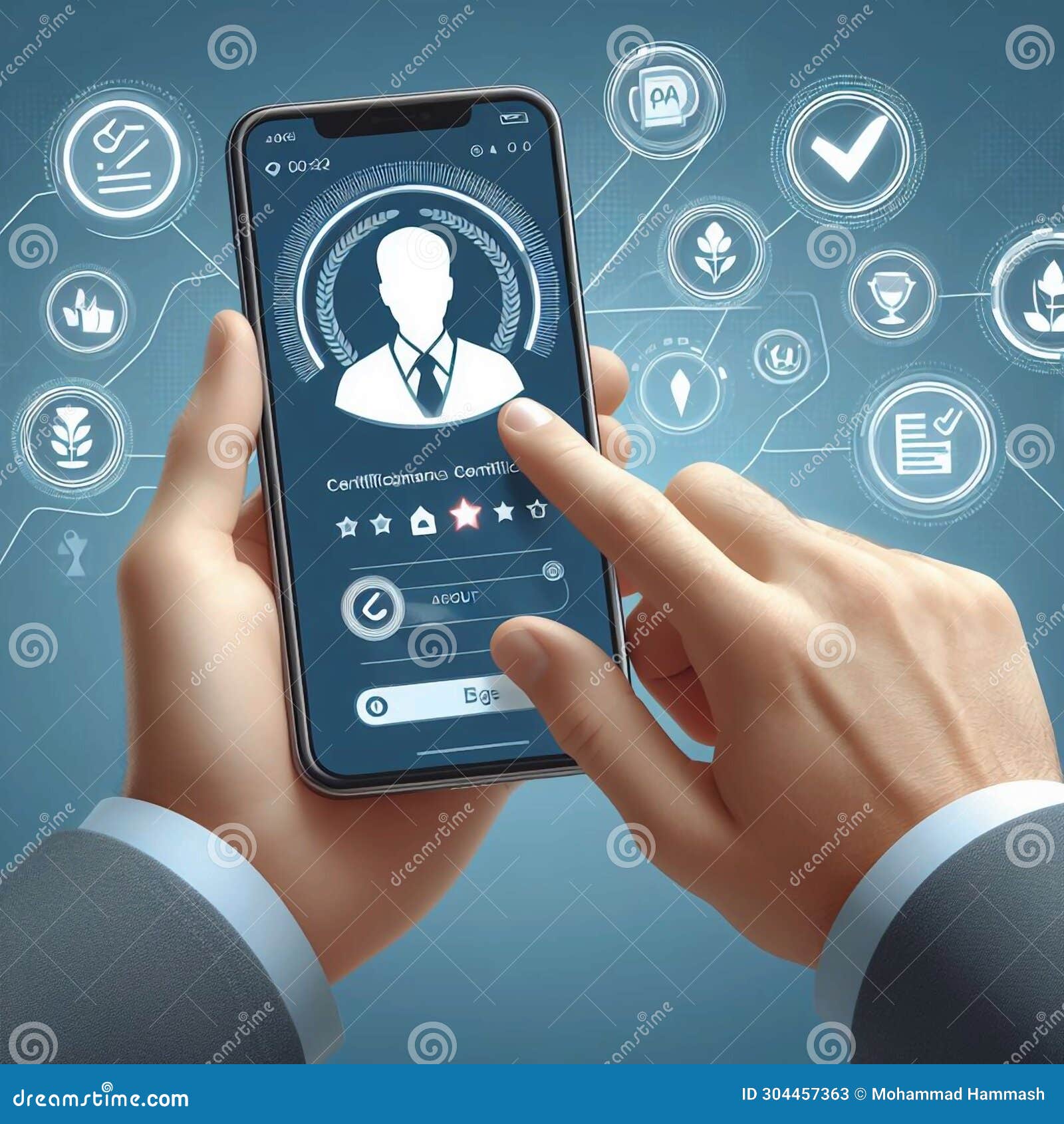 Digital Certification: a User Completing an Online Assessment Stock ...