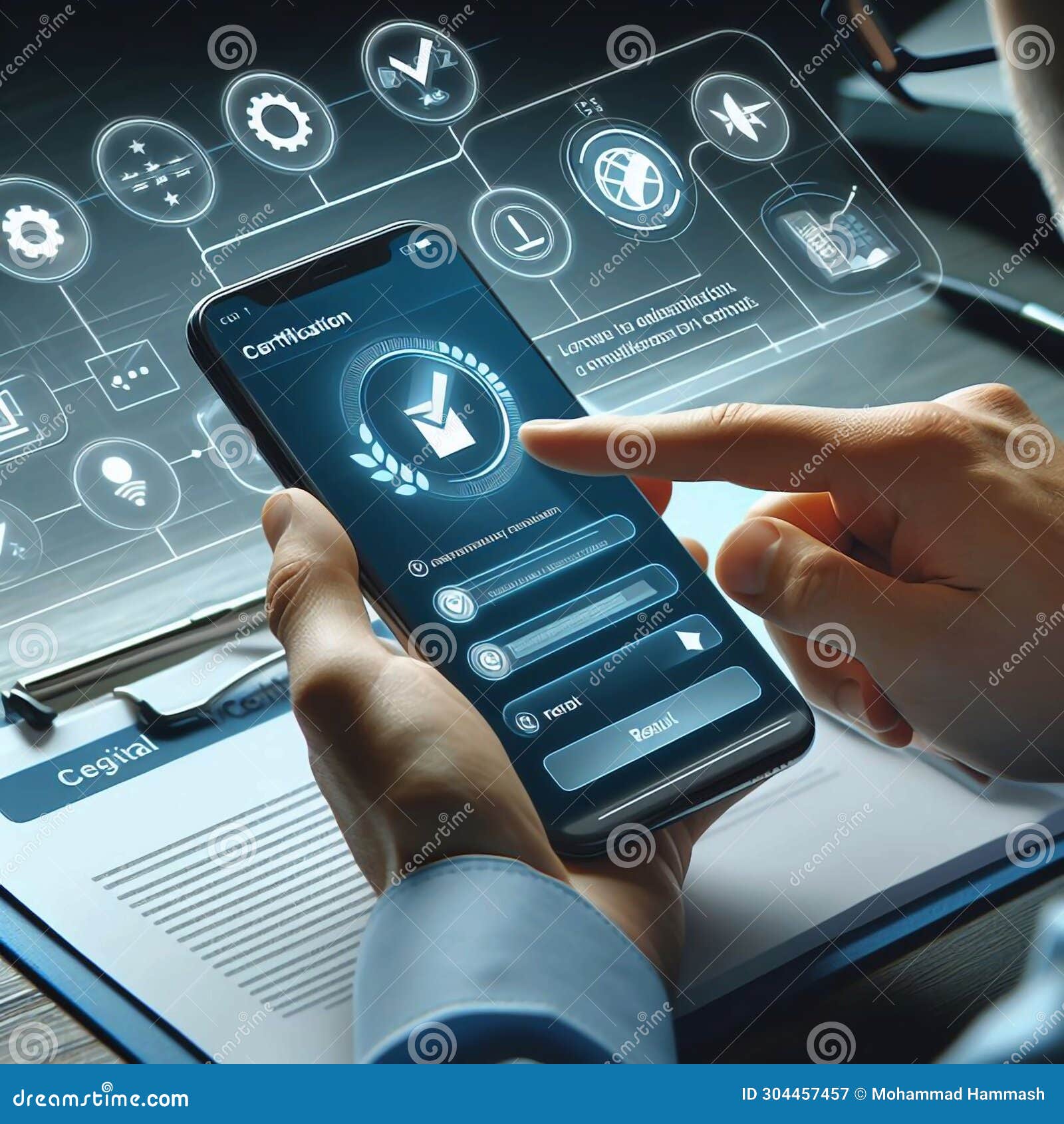 Digital Certification: a User Completing an Online Assessment Stock ...