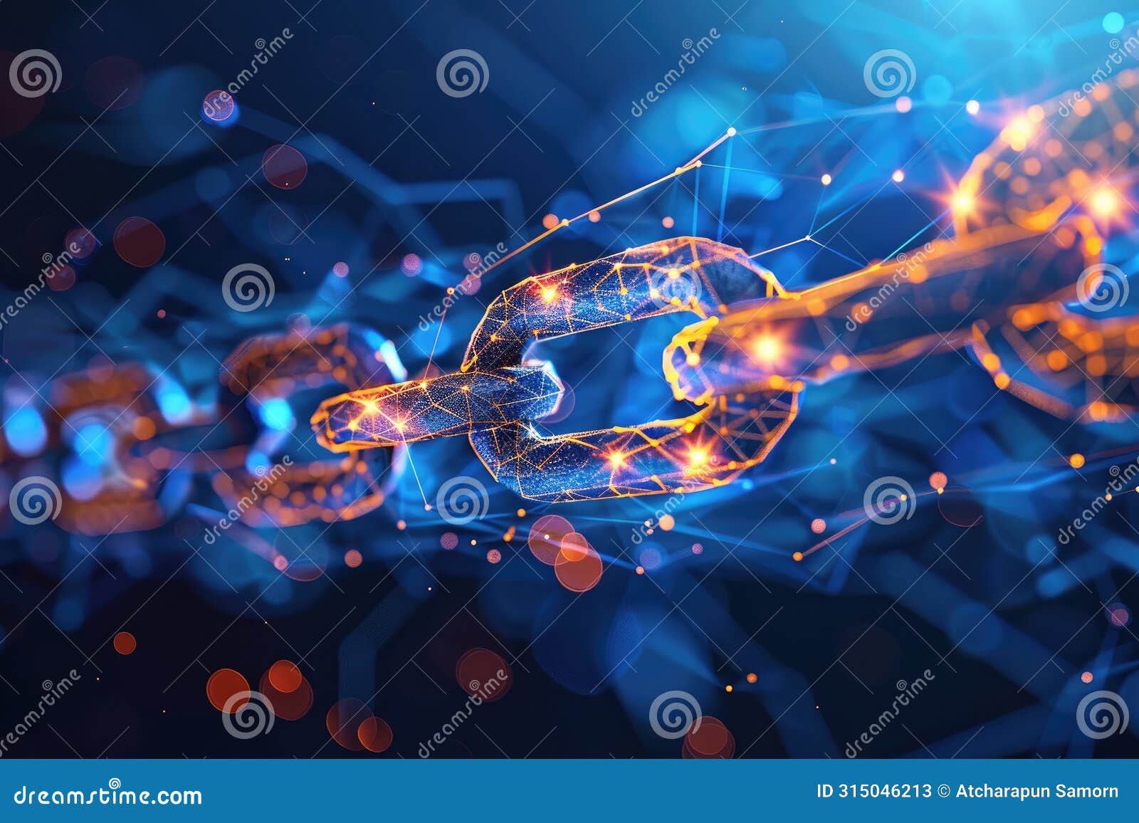 Digital Chain Link, Abstract Blockchain Background, Chain of Network ...