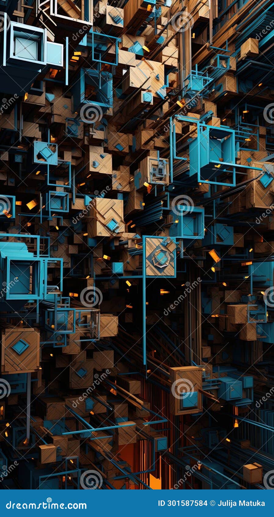 Digital Chaos Using Geometric Structures Stock Illustration ...
