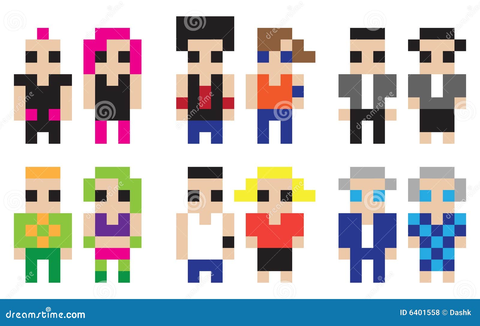 Digital characters stock vector. Illustration of funny - 6401558