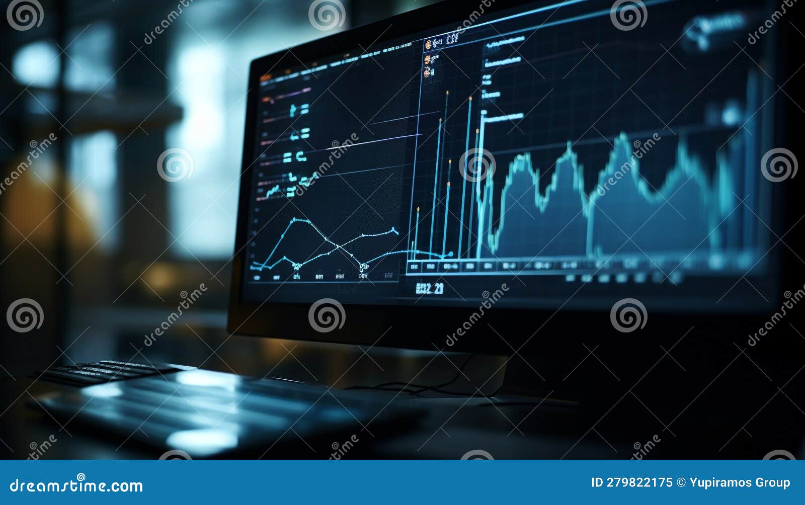 Digital Chart Analyzing Healthcare Growth, Illuminated by Glowing ...