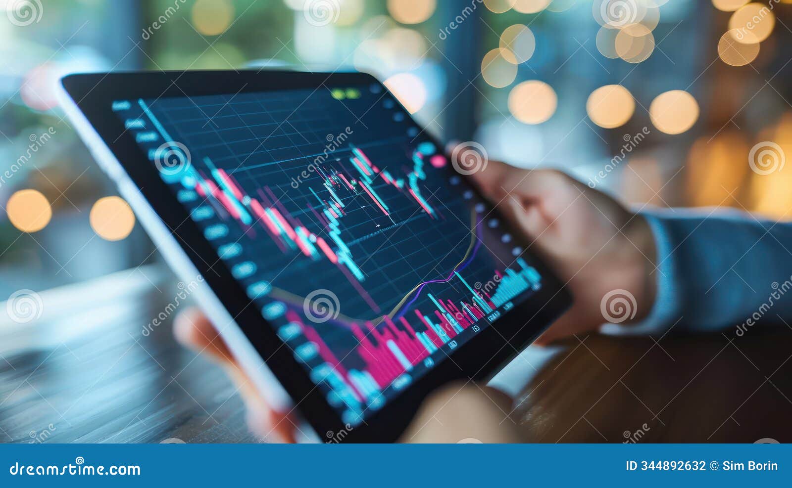 A Digital Chart With Glowing Symbols That Represent The Growth Of A New ...