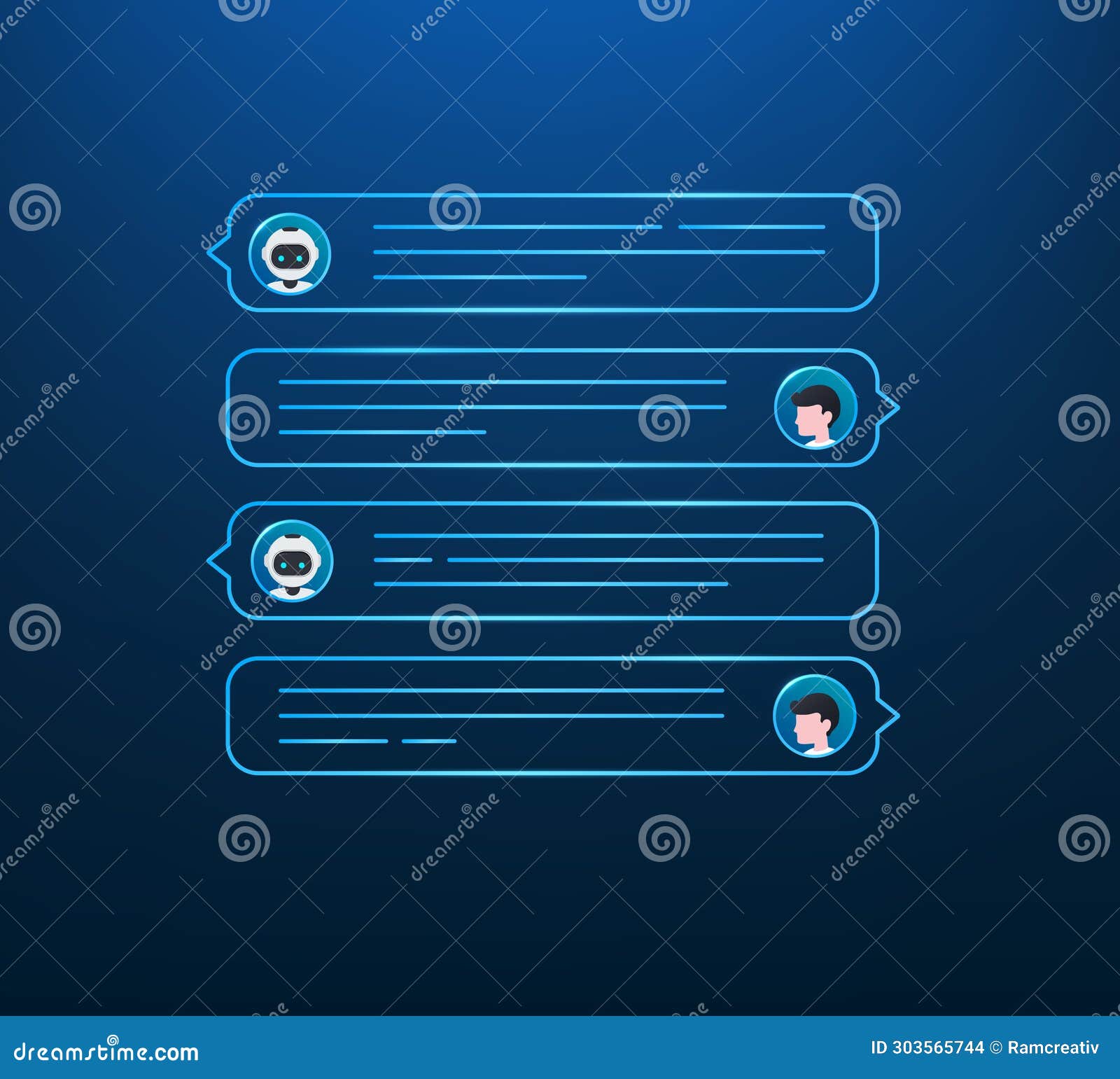 Digital Chat Bot with Artificial Intelligence. Conversation Assistant ...