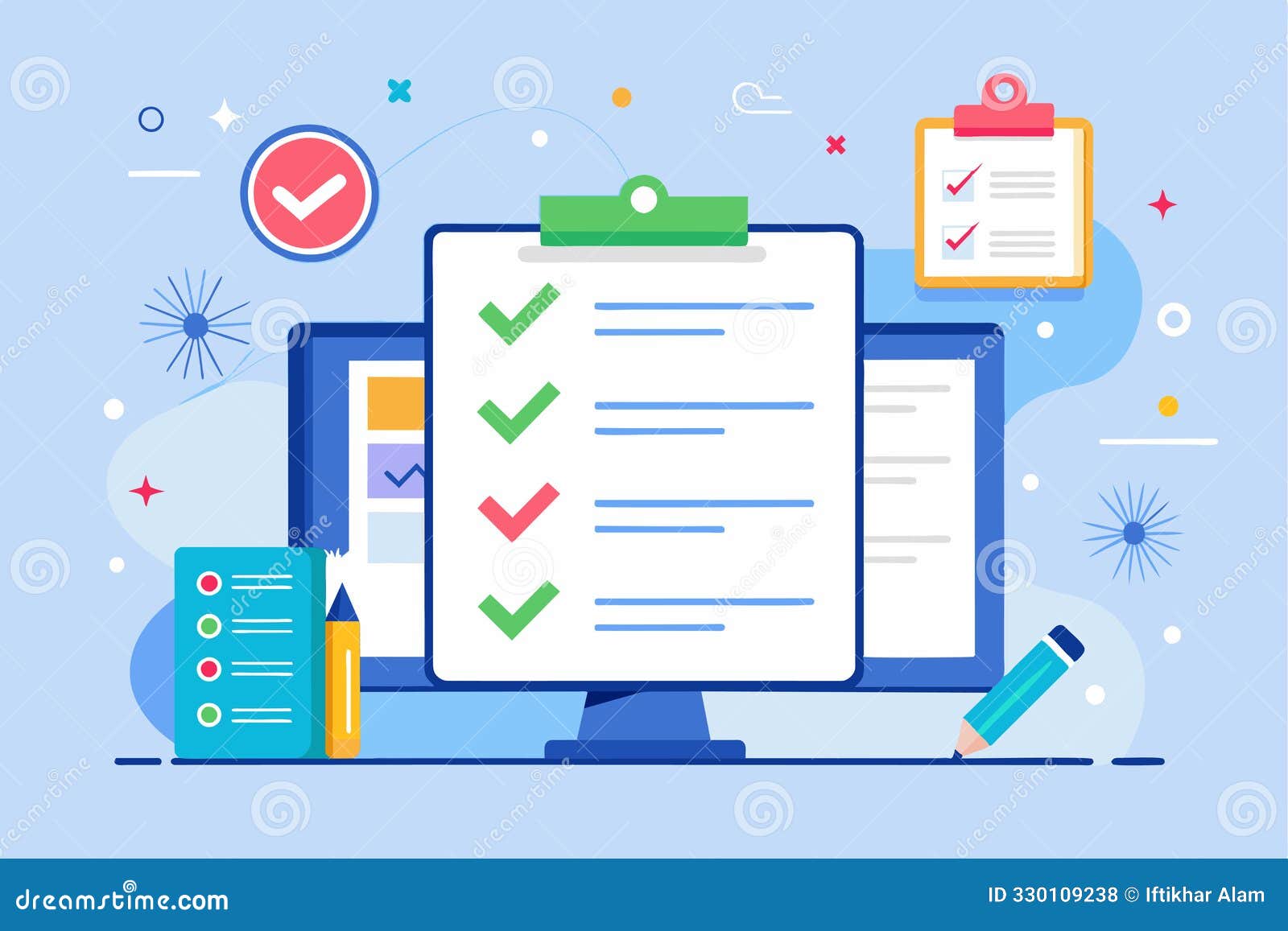 A Digital Checklist Displayed on a Computer Screen, Featuring Checked ...