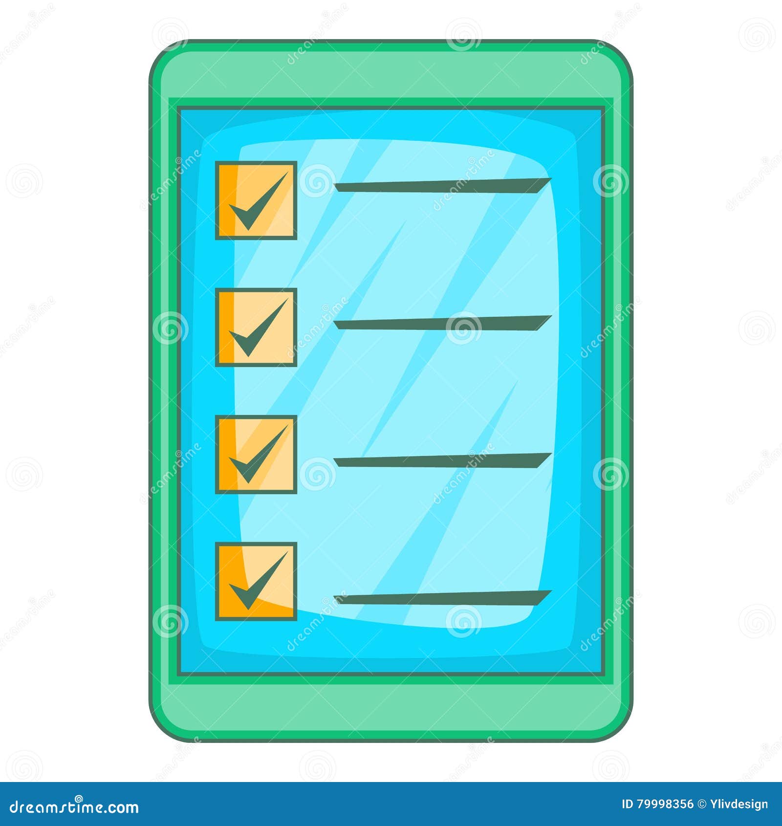 Digital Checklist Icon, Cartoon Style Stock Vector - Illustration of ...