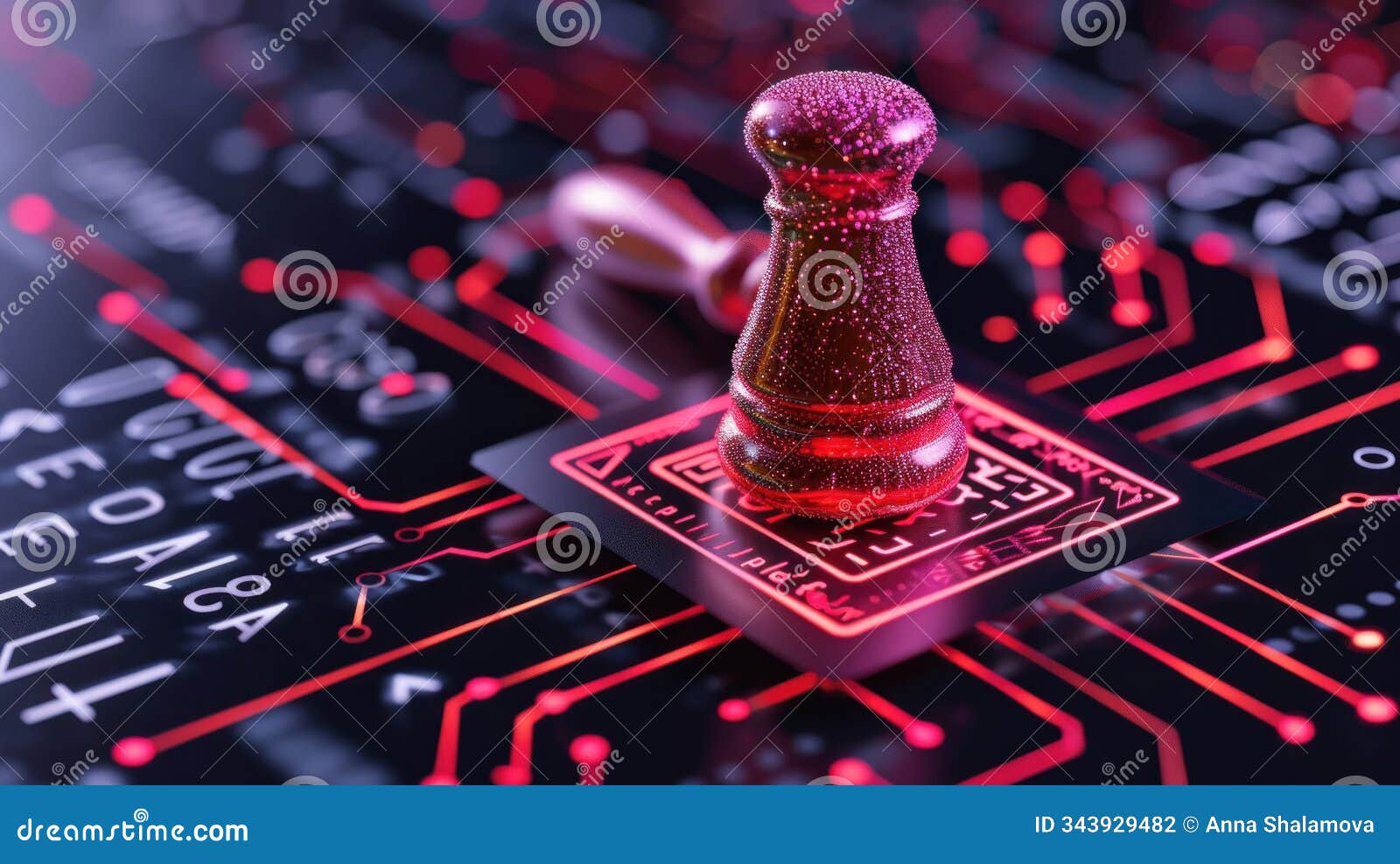 Digital Chess Strategy: Pawn on Circuit Board Illustrates Tech and ...