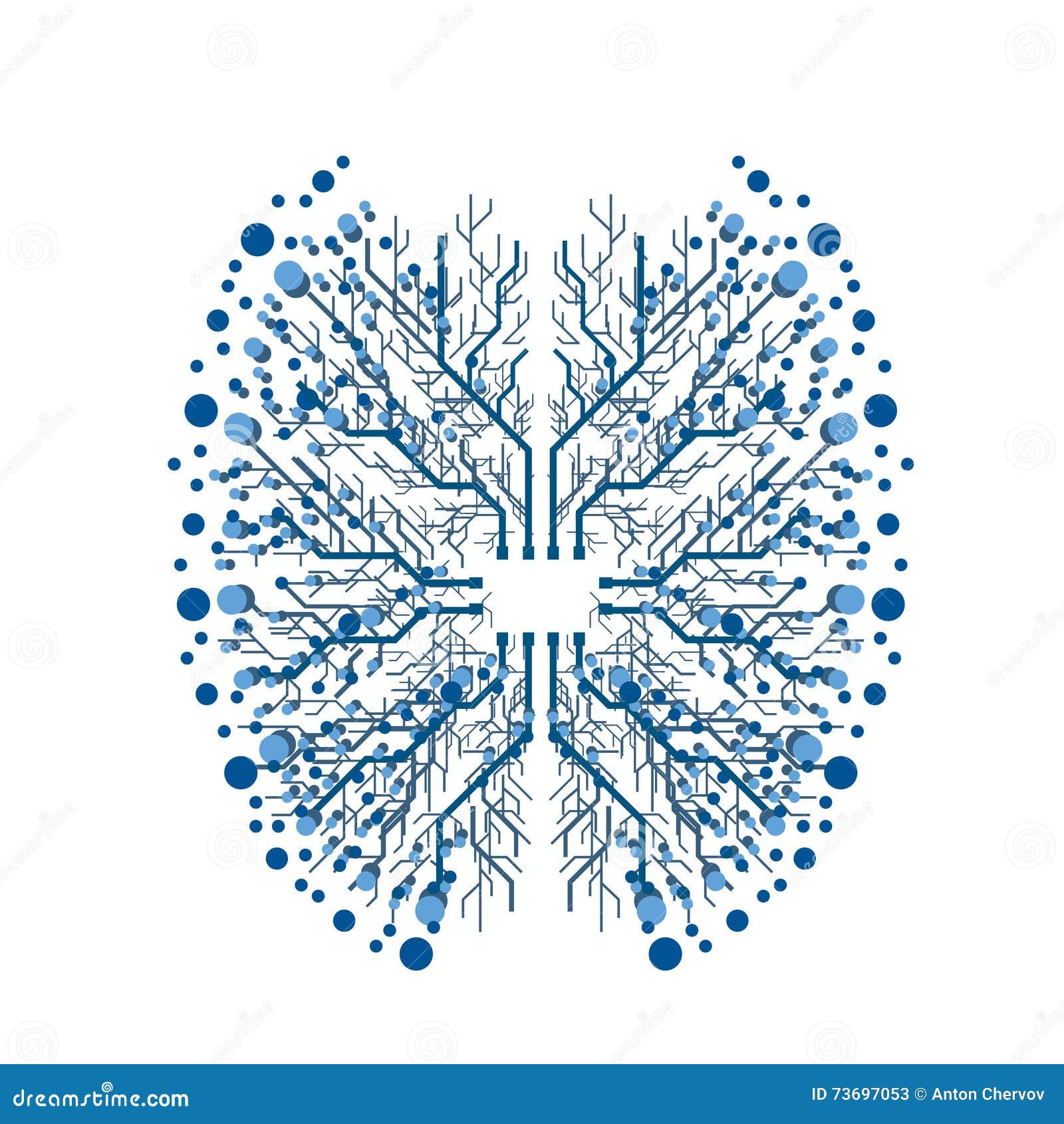 Digital Chip Brain Illustration Stock Vector - Illustration of human ...