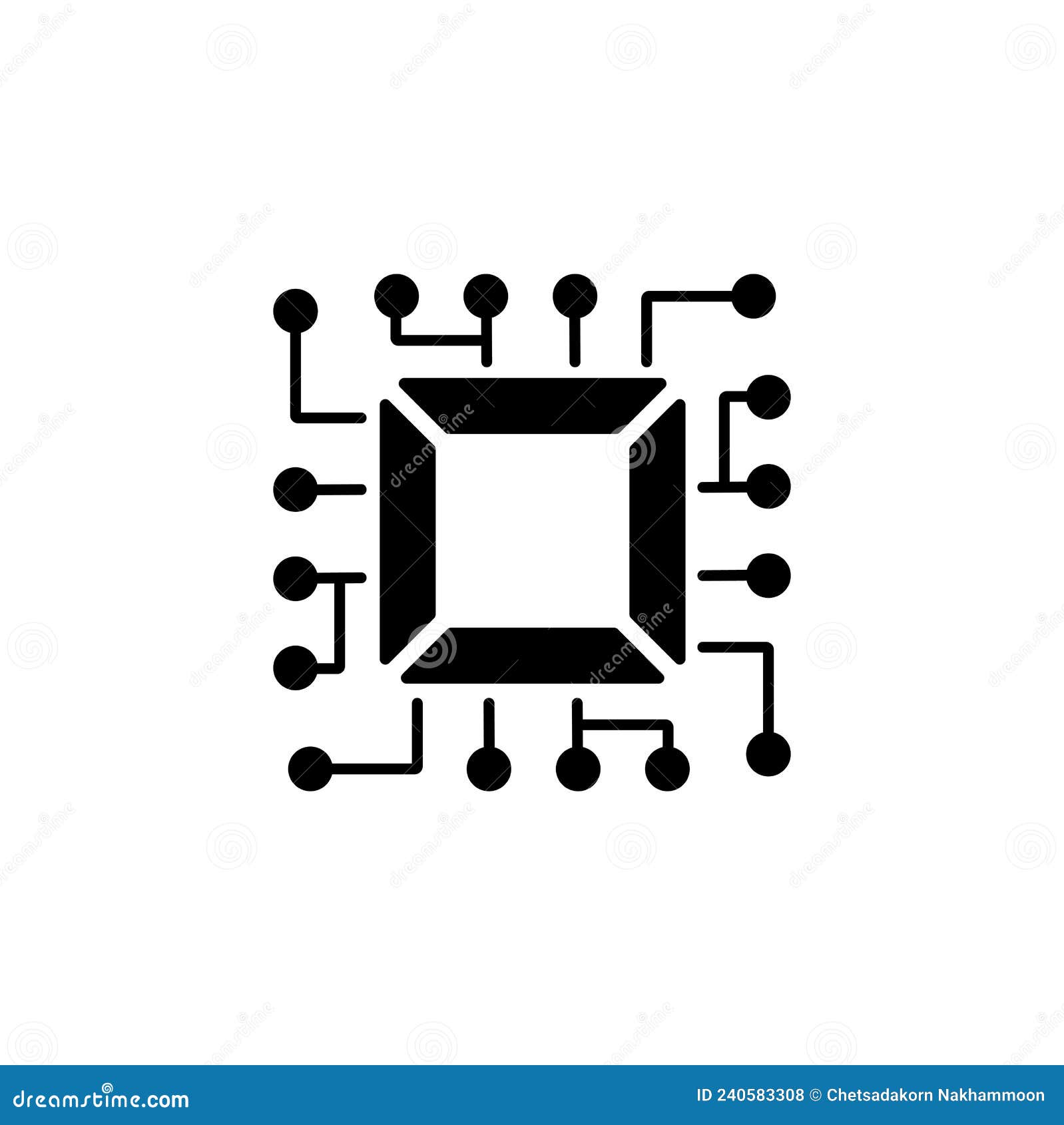 Digital Chip Icon Vector Isolated on White Stock Vector - Illustration ...