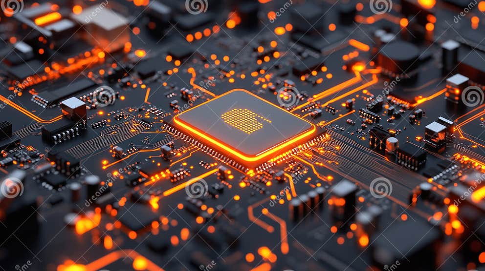 Digital Chip Technology Background with Central Computer Processors and ...