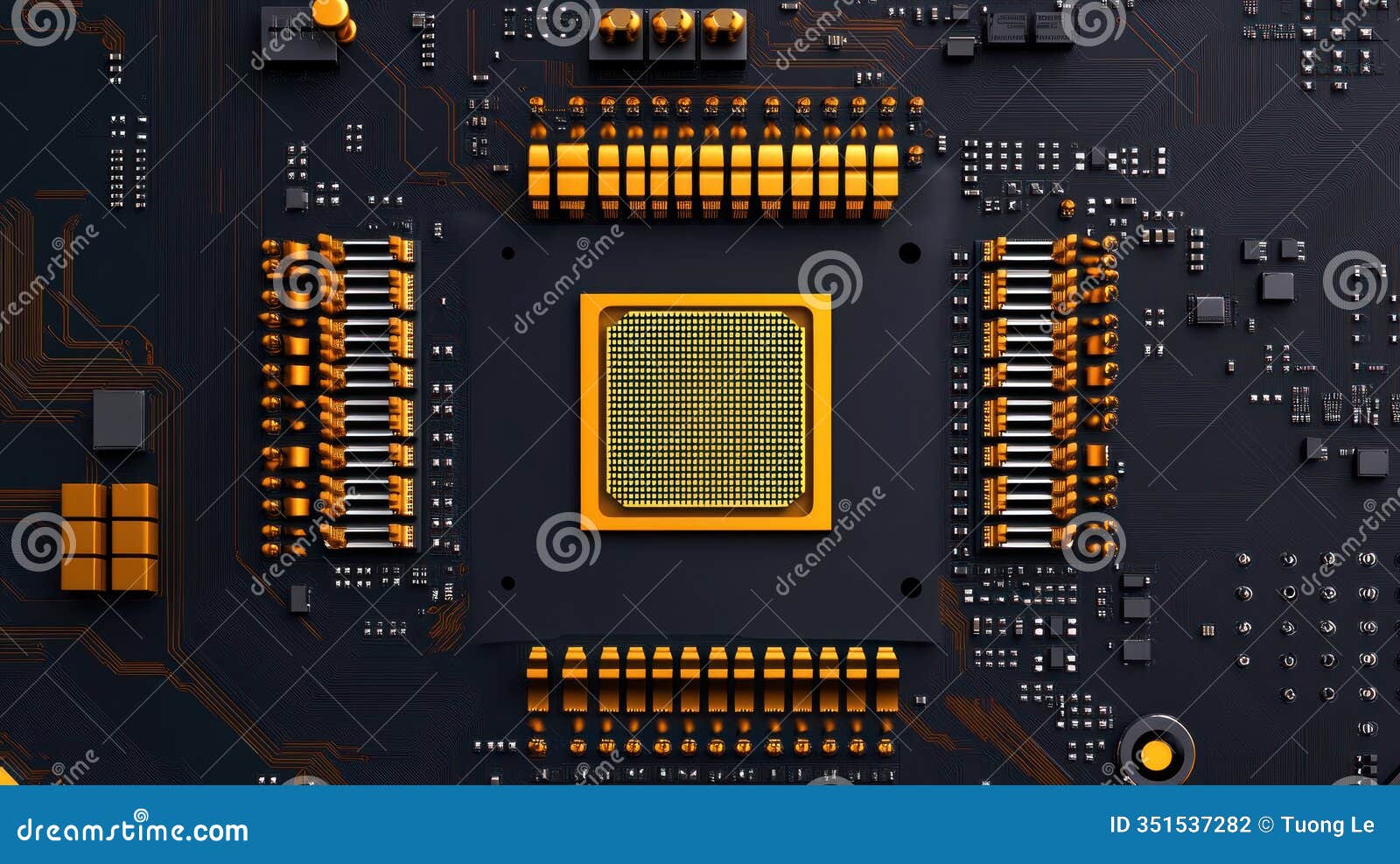 Digital Chip Technology Background with Central Computer Processors and ...