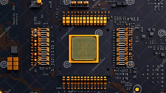 Digital Chip Technology Background with Central Computer Processors and ...