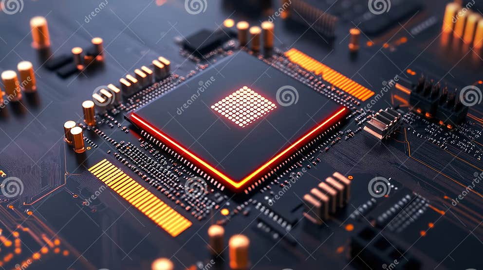 Digital Chip Technology Background with Central Computer Processors and ...