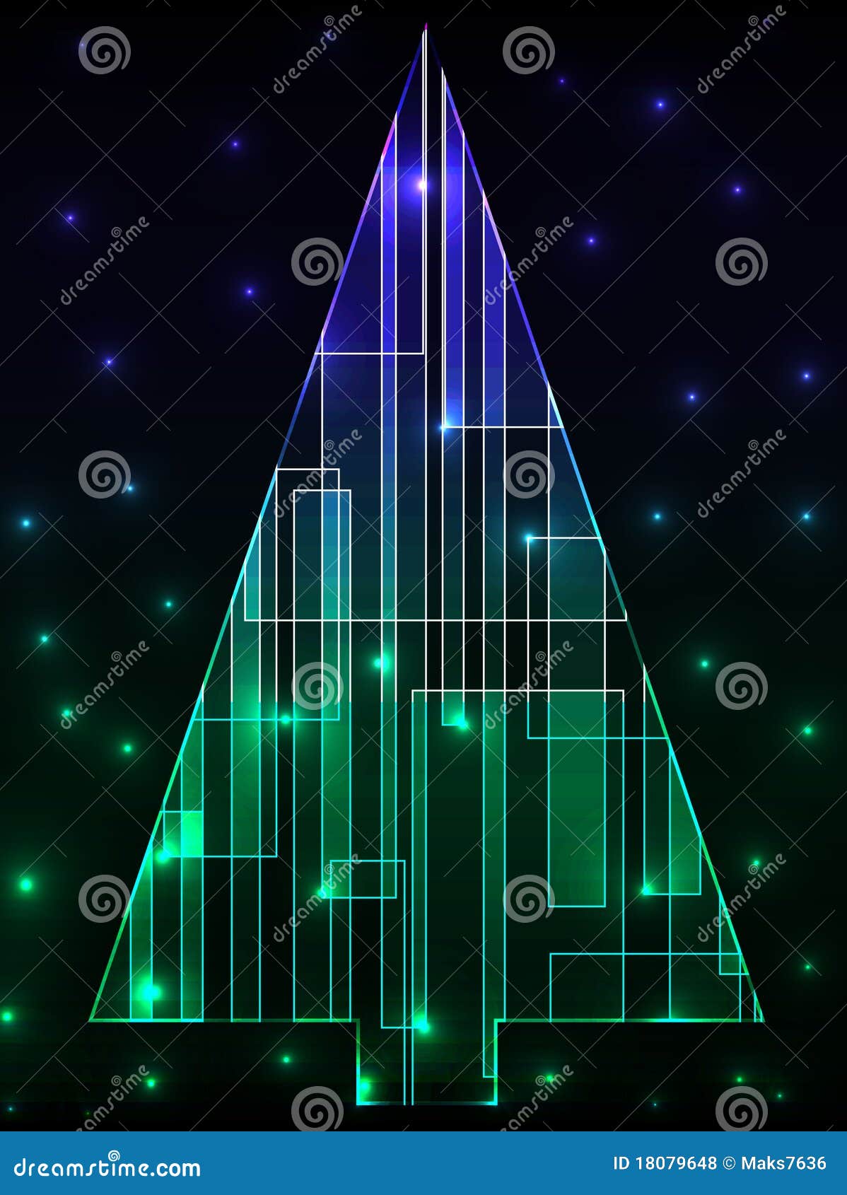 Digital_christmas_tree stock vector. Illustration of beauty - 18079648