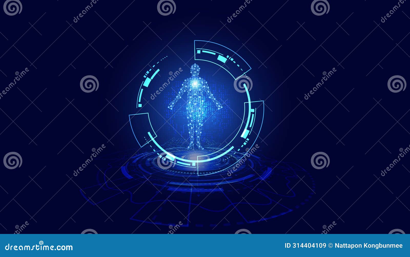 Digital Circle, Human Interface, AI Concept, Functional Intelligence on ...