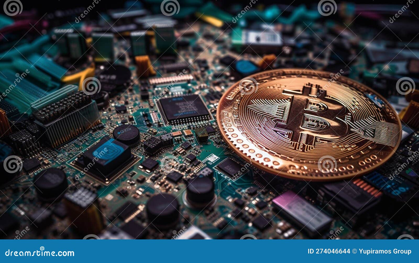 Digital Circuit Board Showcases Technological Industry Progress ...