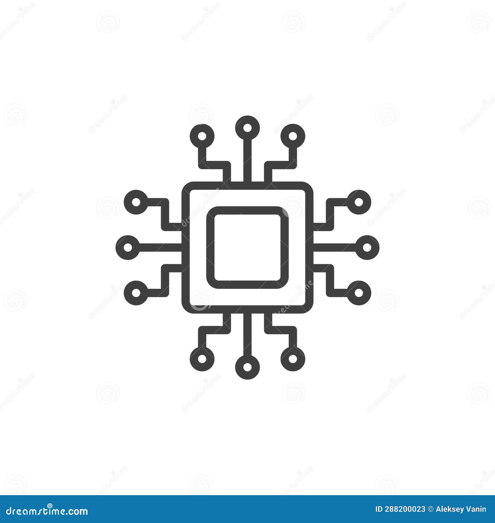 Digital circuit line icon stock illustration. Illustration of ...