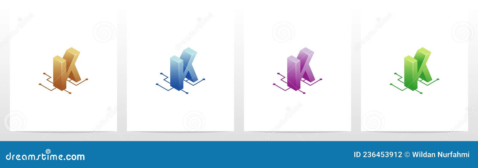 Digital Circuit Nodes Letter Logo Design K Stock Vector - Illustration ...