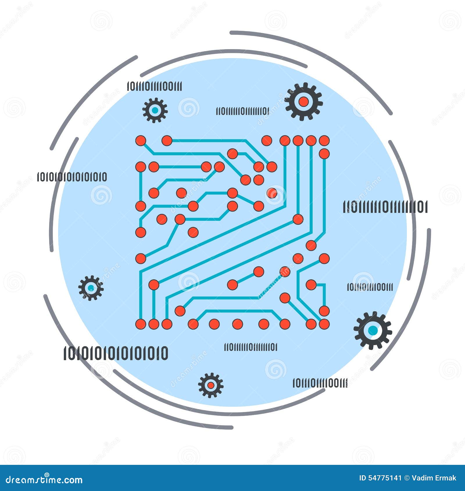 Digital Circuit Vector Concept Stock Vector - Illustration of line ...