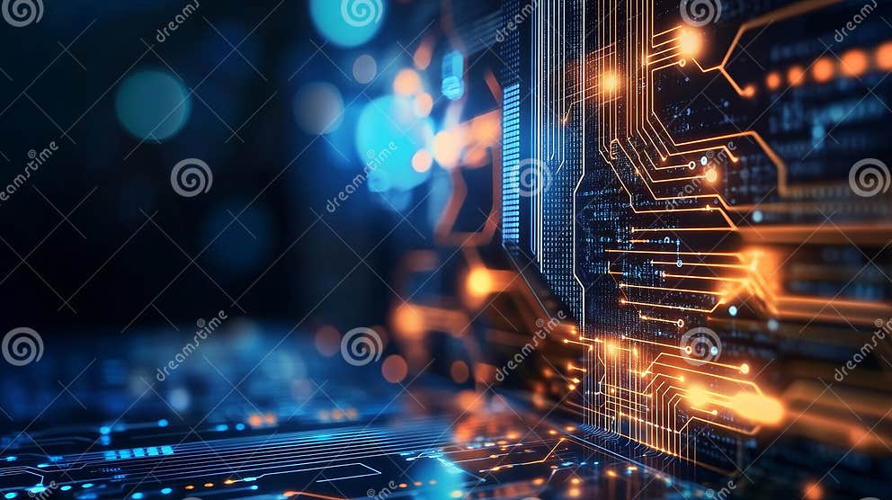 Digital Circuitry Innovation Abstract Tech Background Symbolizing ...