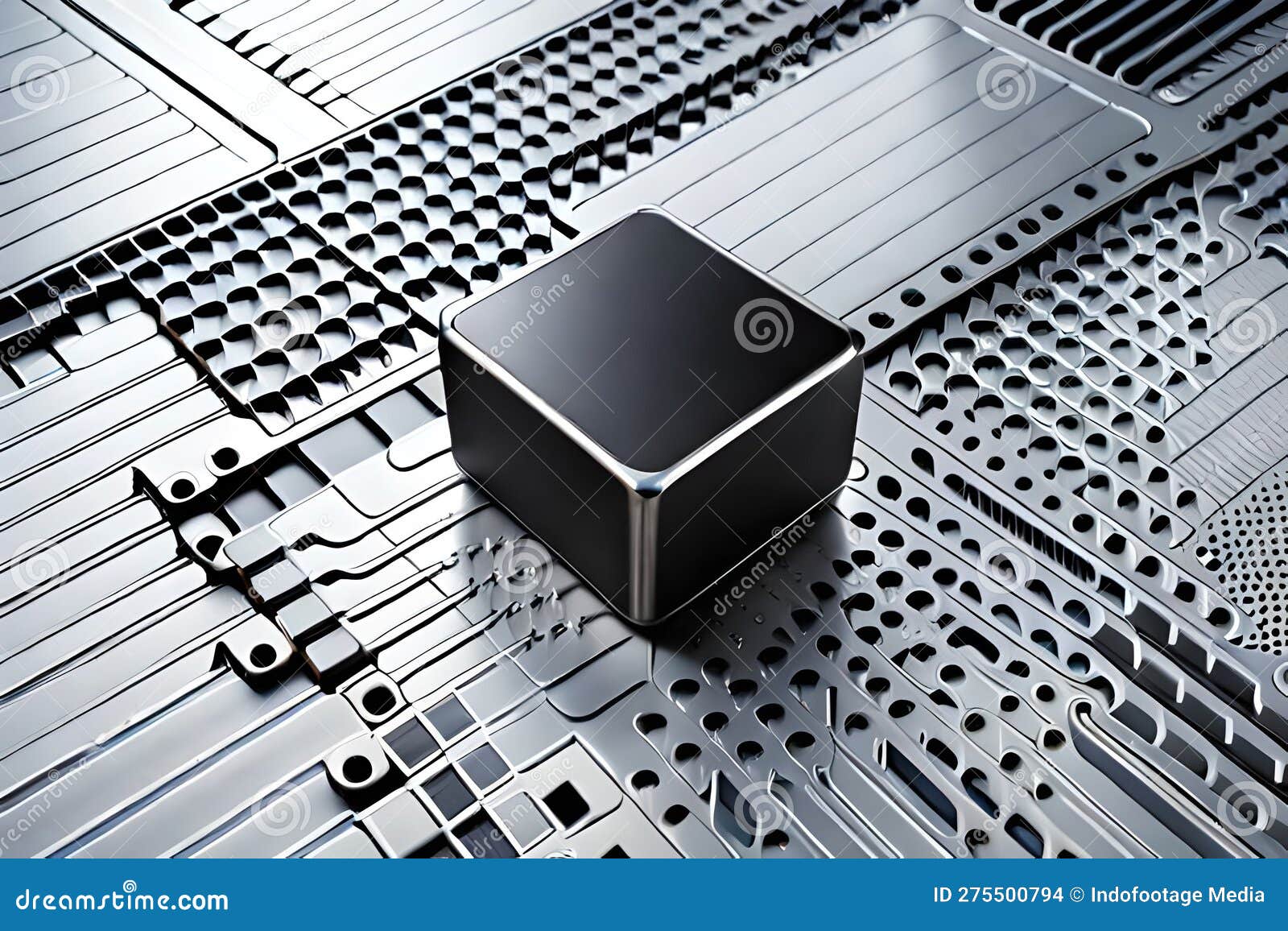 Digital Circuitry: Mini Computer with Motherboard Illustration in Flat ...