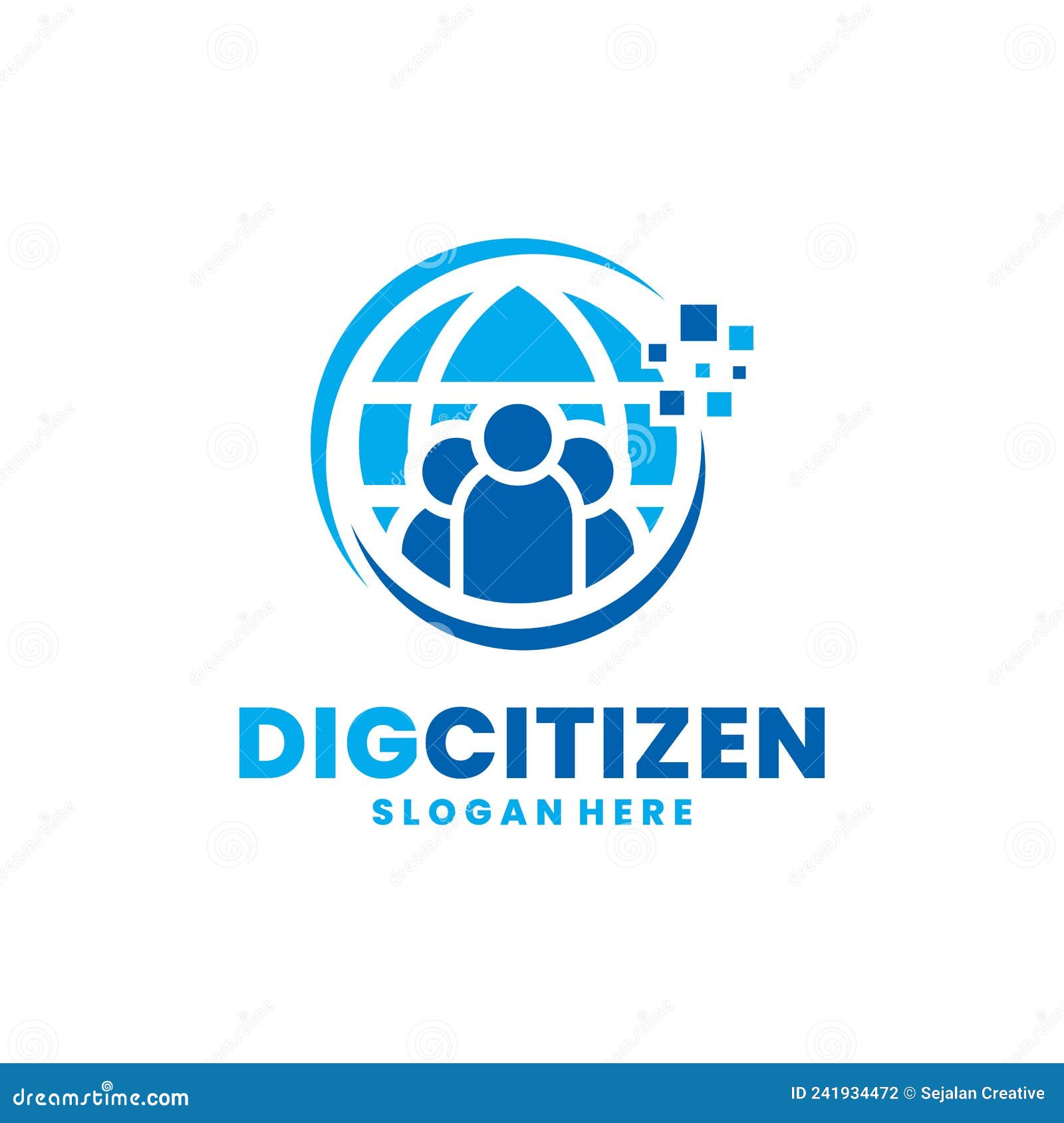 Digital Citizen Logo Vector Stock Vector - Illustration of globe, flat ...