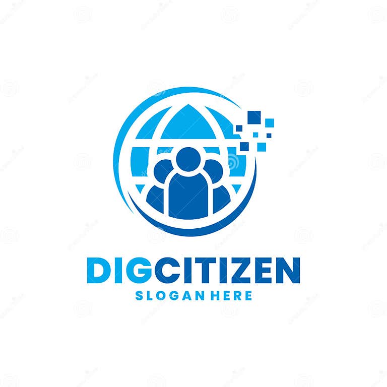 Digital Citizen Logo Vector Stock Vector - Illustration of globe, flat ...