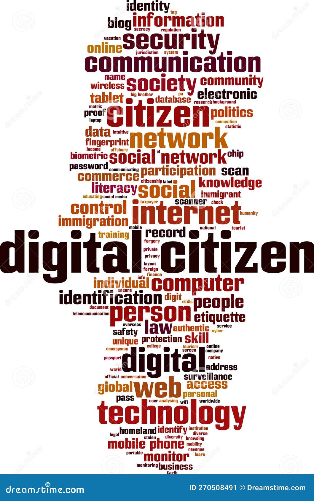 Digital Citizen Word Cloud Cartoon Vector | CartoonDealer.com #161397043
