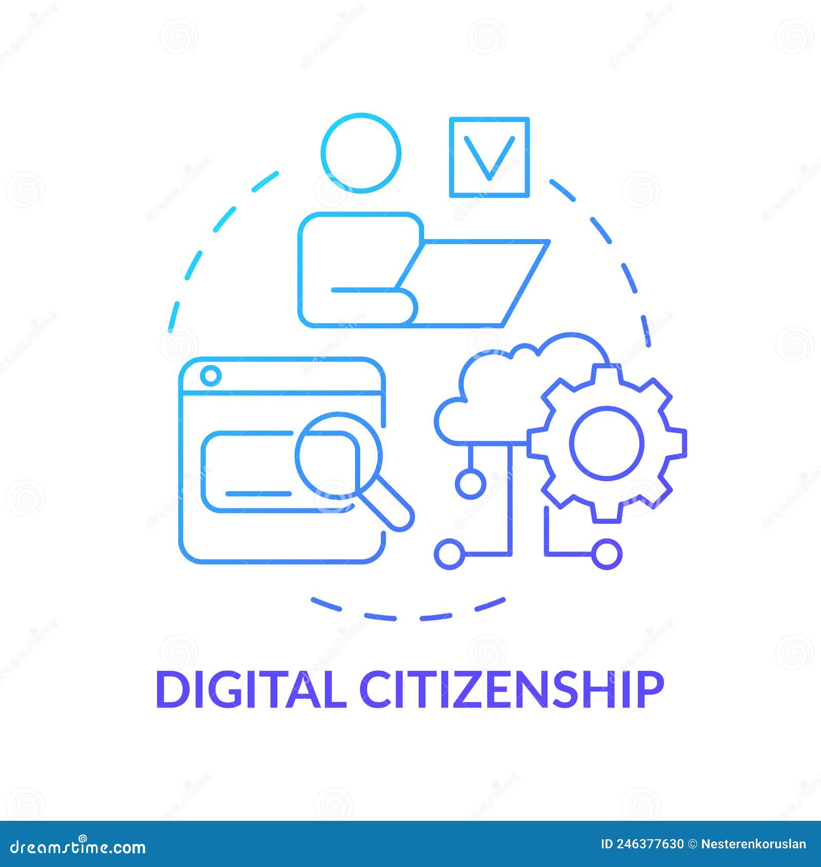 Digital Citizenship Or Virtual ID Identification Document Tiny Person ...
