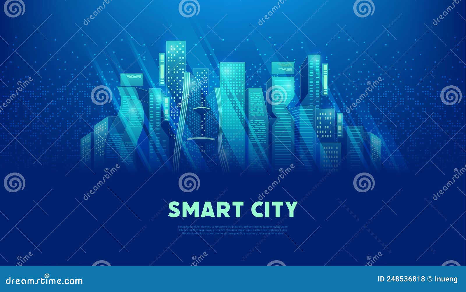 Digital City or Futuristic City Concept. Metaverse or Virtual Reality ...