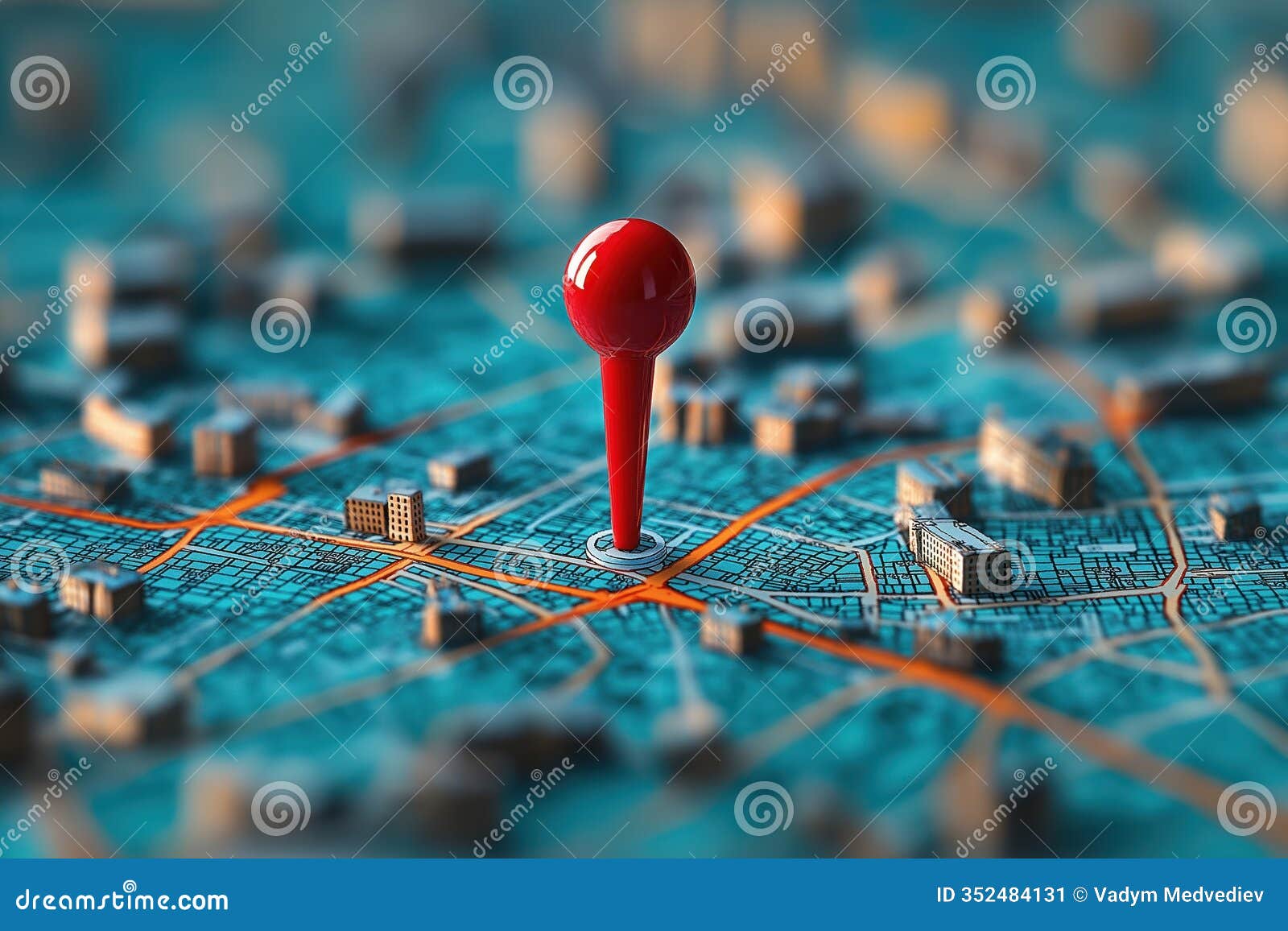 Digital City Map Shows Precise Location Marked by Red Pin. Interactive ...
