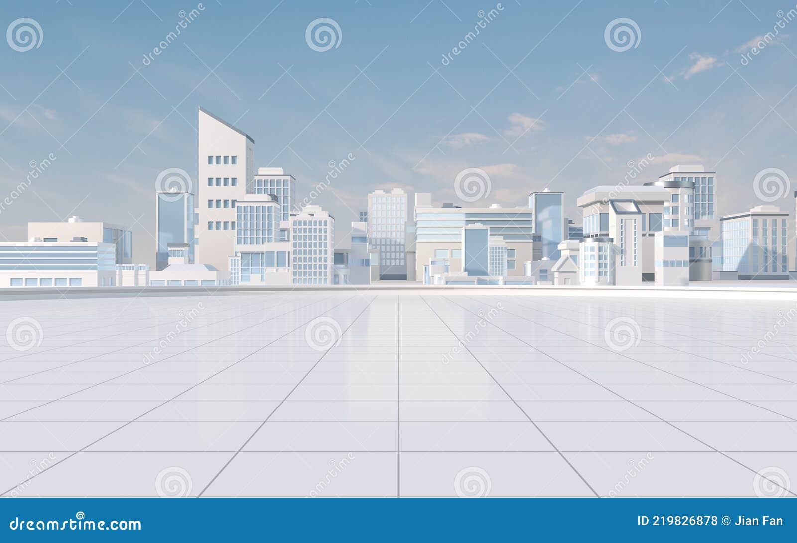 Digital City Model with White Background, 3d Rendering Stock ...