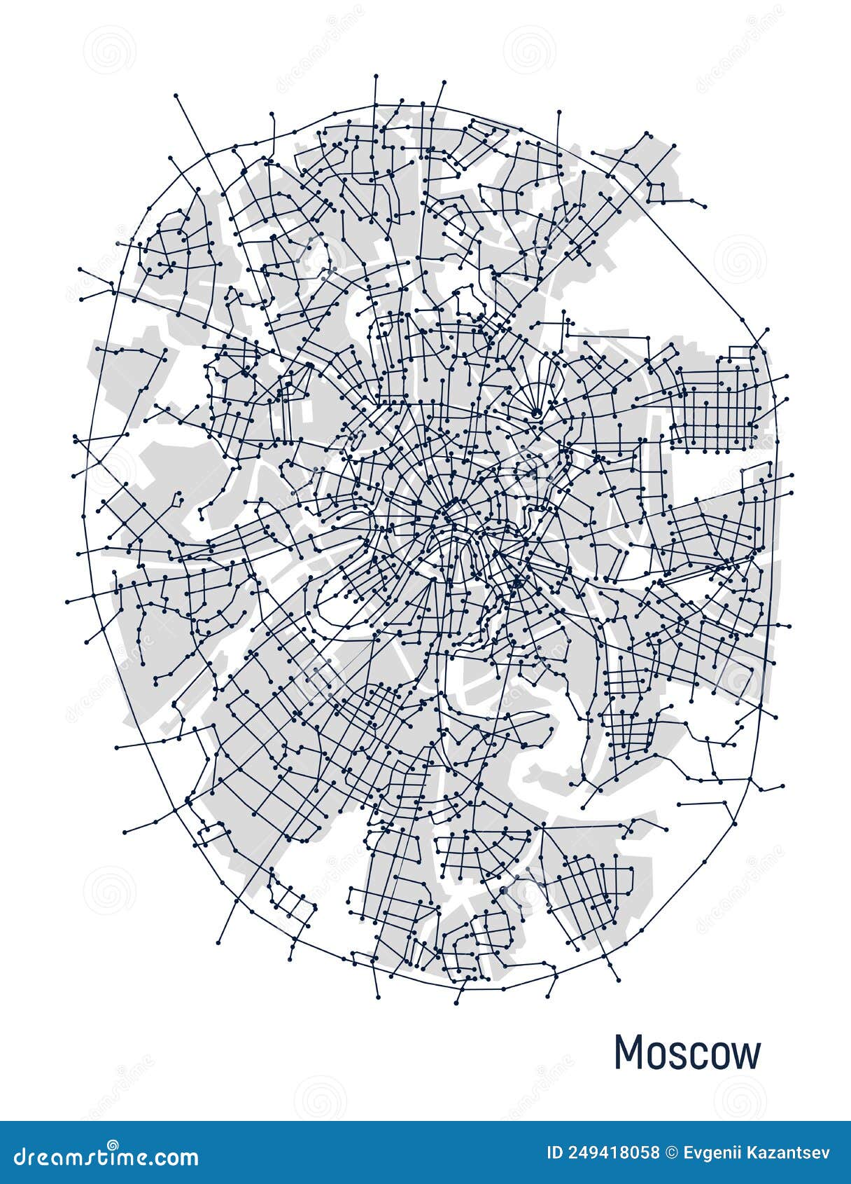 Digital City. the Scheme of Moscow in the Form of a Microcircuit Stock ...